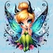 Gothic Tinkerbell Watercolor Splash, Clipart Images, Graphics and ...