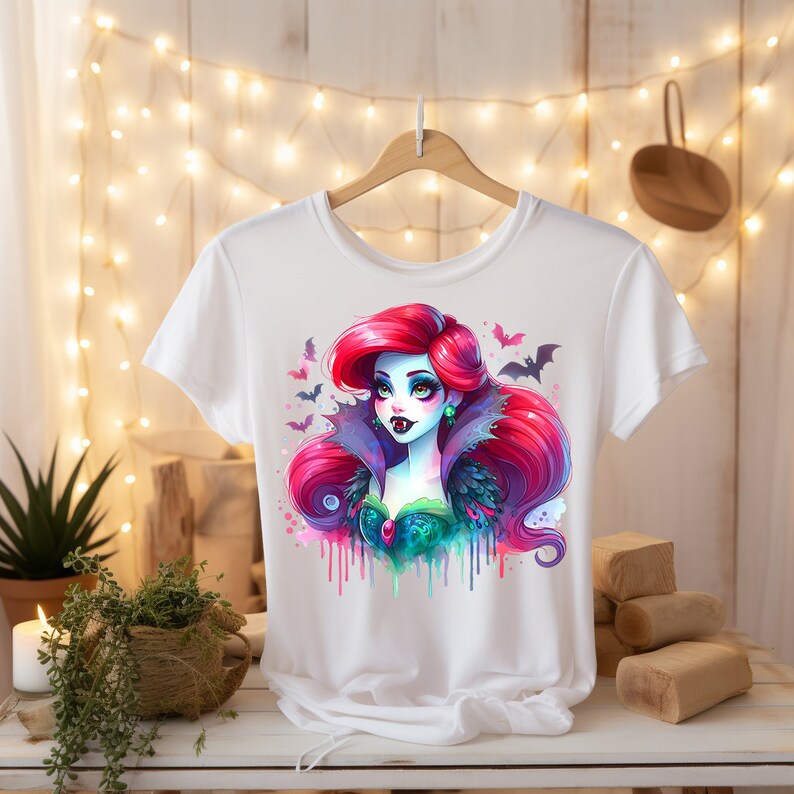 Vampire Ariel Watercolor PNG, Gothic Princess Art (digital Download) - Etsy