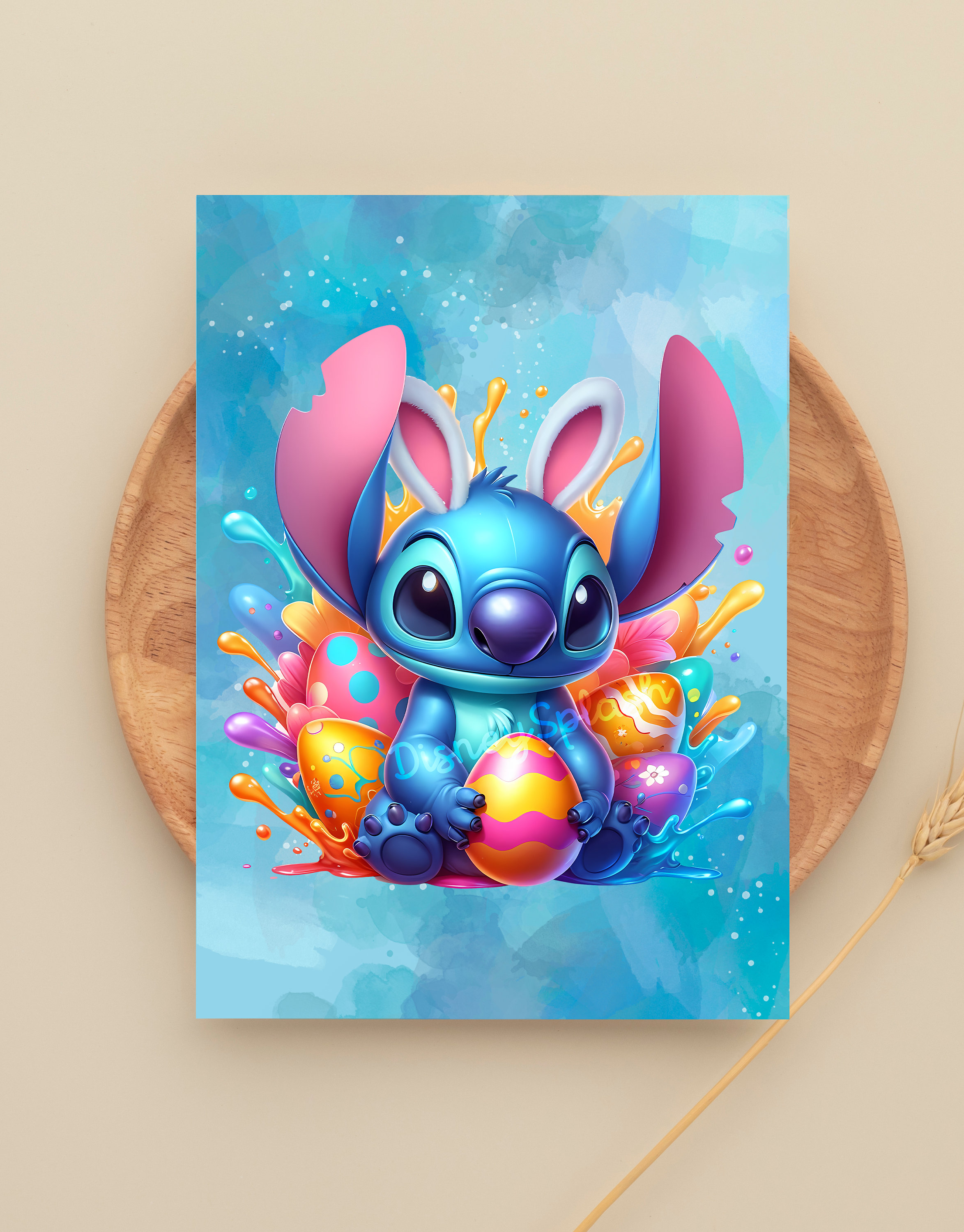 Stitch Bunny Ears Watercolor Splash, Clipart Images, Graphics and ...