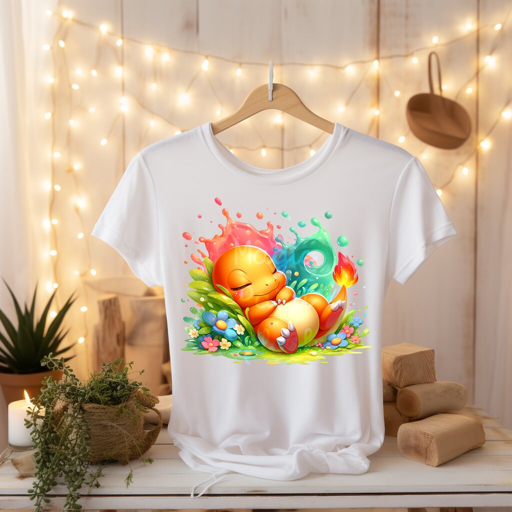 Sleepy Charmander Watercolor Splash, Clipart Images, Graphics and ...