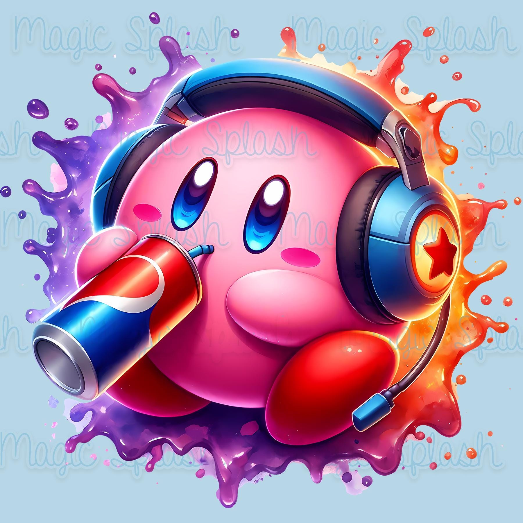 5 Gamer Kirby PNG Clipart: Rainbow Gaming Art (digital Download) - Etsy