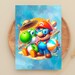 Mario and Yoshi Summer Watercolor Splash, Clipart Images, Graphics and ...