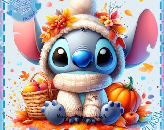 Stitch Autumn Watercolor Splash, Clipart Images, Graphics and Artwork ...