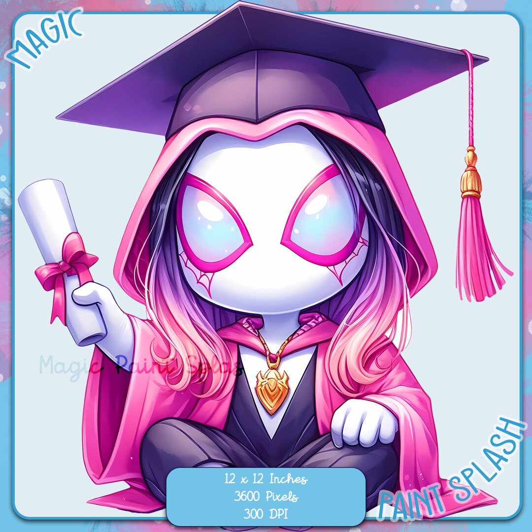 Spider-girl Graduation PNG: Superhero Clipart Image (digital Download ...