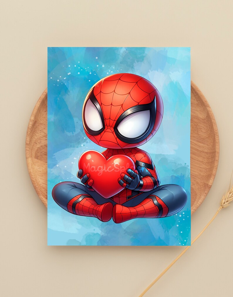 Spiderman Valentine PNG, Superhero Heart Clipart (digital Download) - Etsy