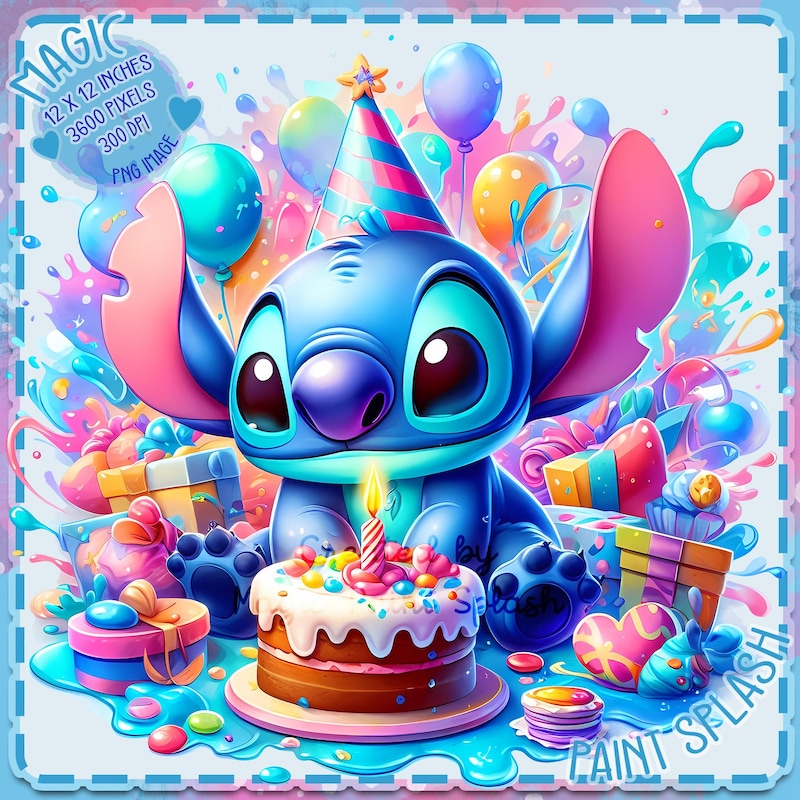 Stitch Happy Birthday Png - Etsy