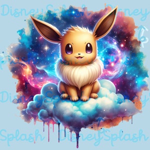 Eevee Galaxy Clipart: Watercolor Splash PNG (digital Download) - Etsy