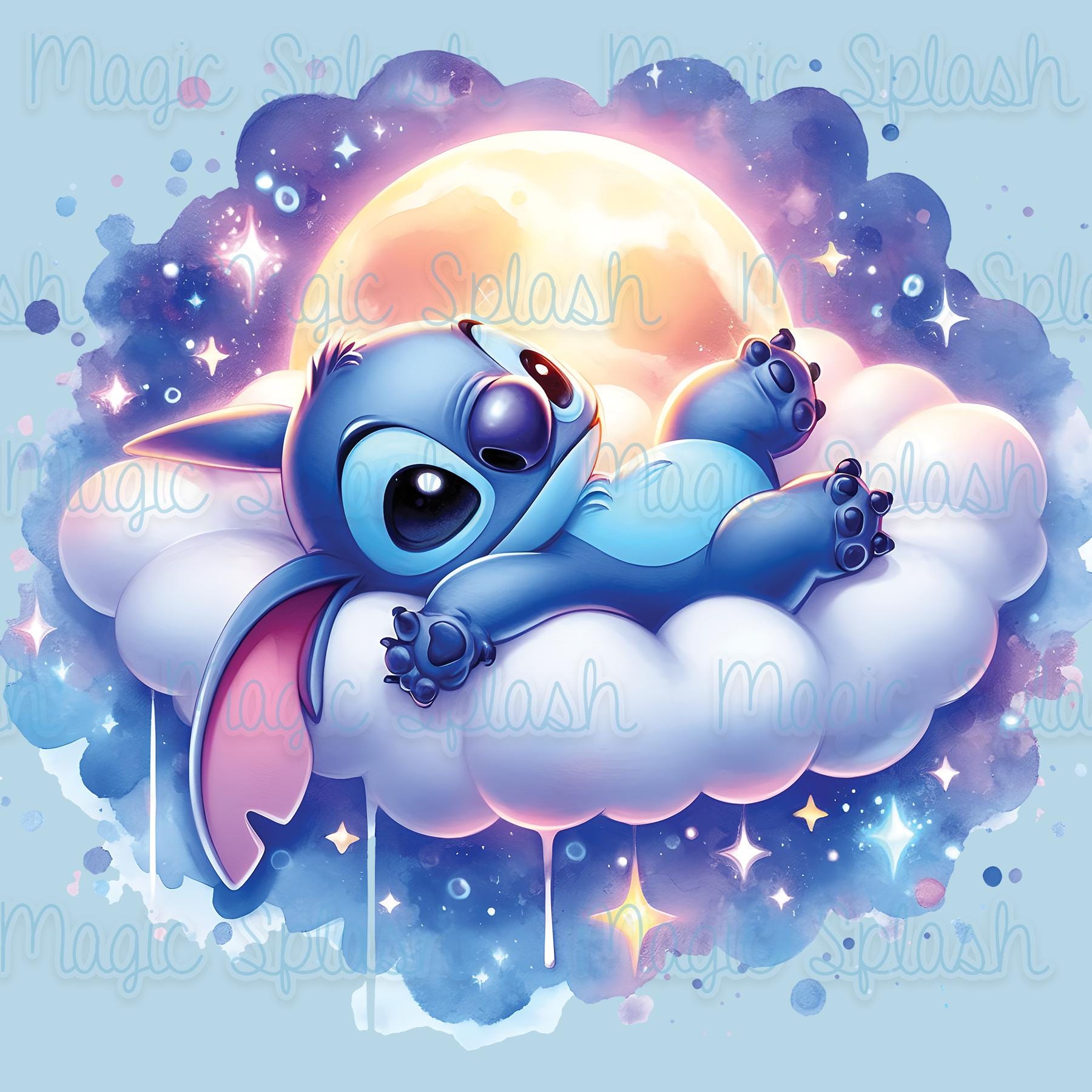 Starry Stitch PNG: Watercolor Splash Clipart (digital Download, 12x12in ...
