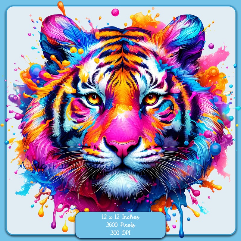 Rainbow Tiger - Etsy