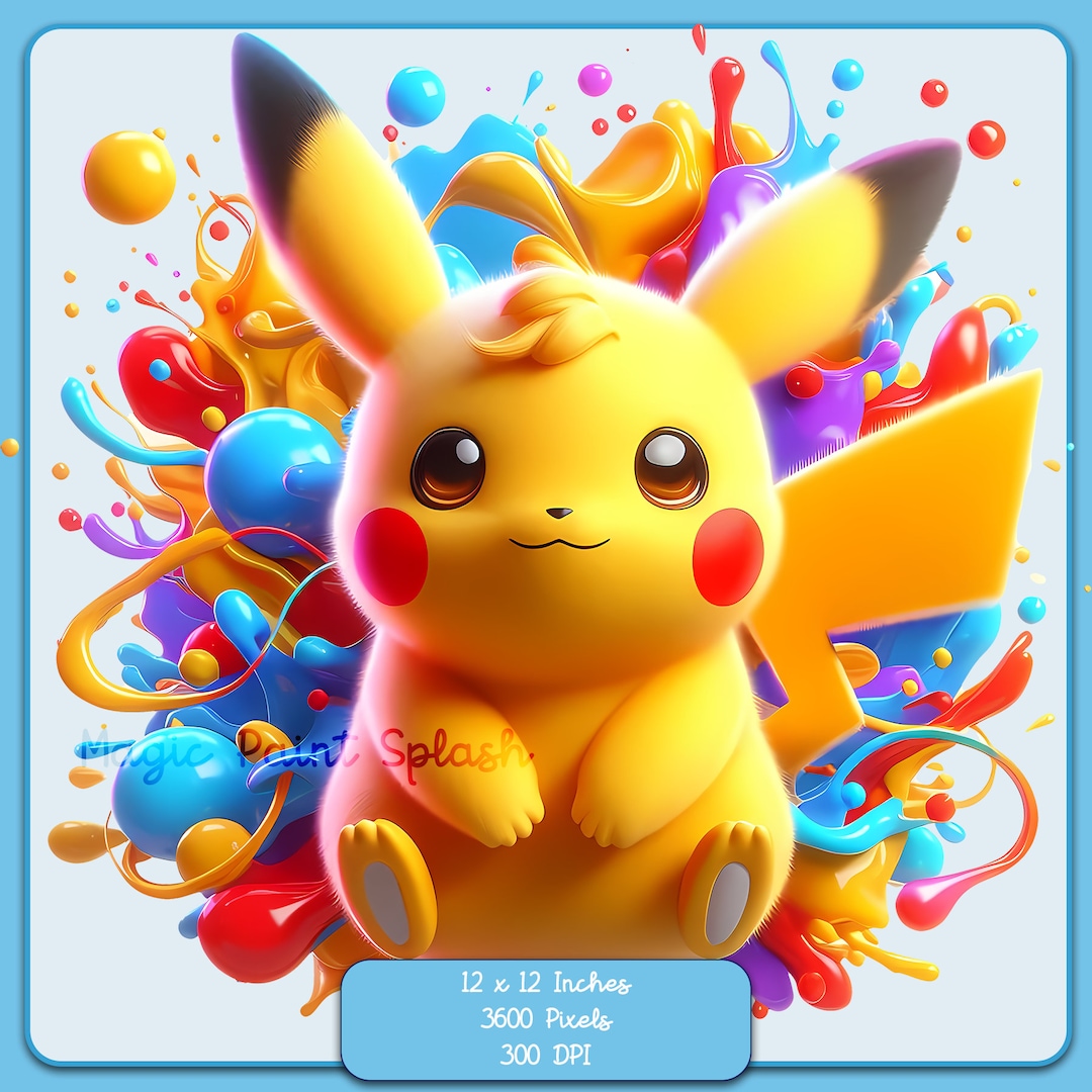 Pikachu Watercolor Splash, Clipart Images, Graphics and Artwork ...