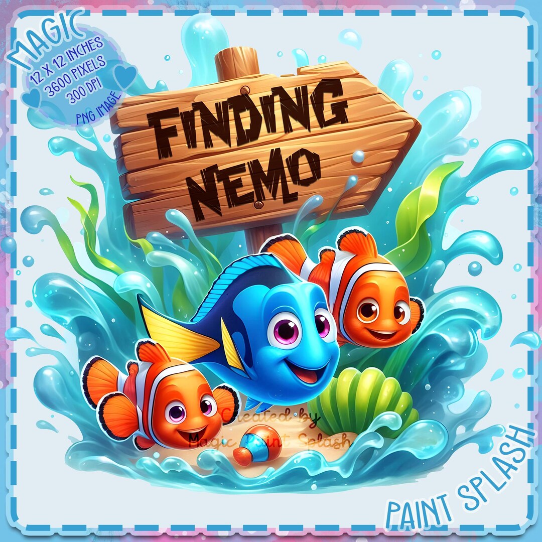 Personalized Finding Nemo Sign: Watercolor Clipart (digital Download ...