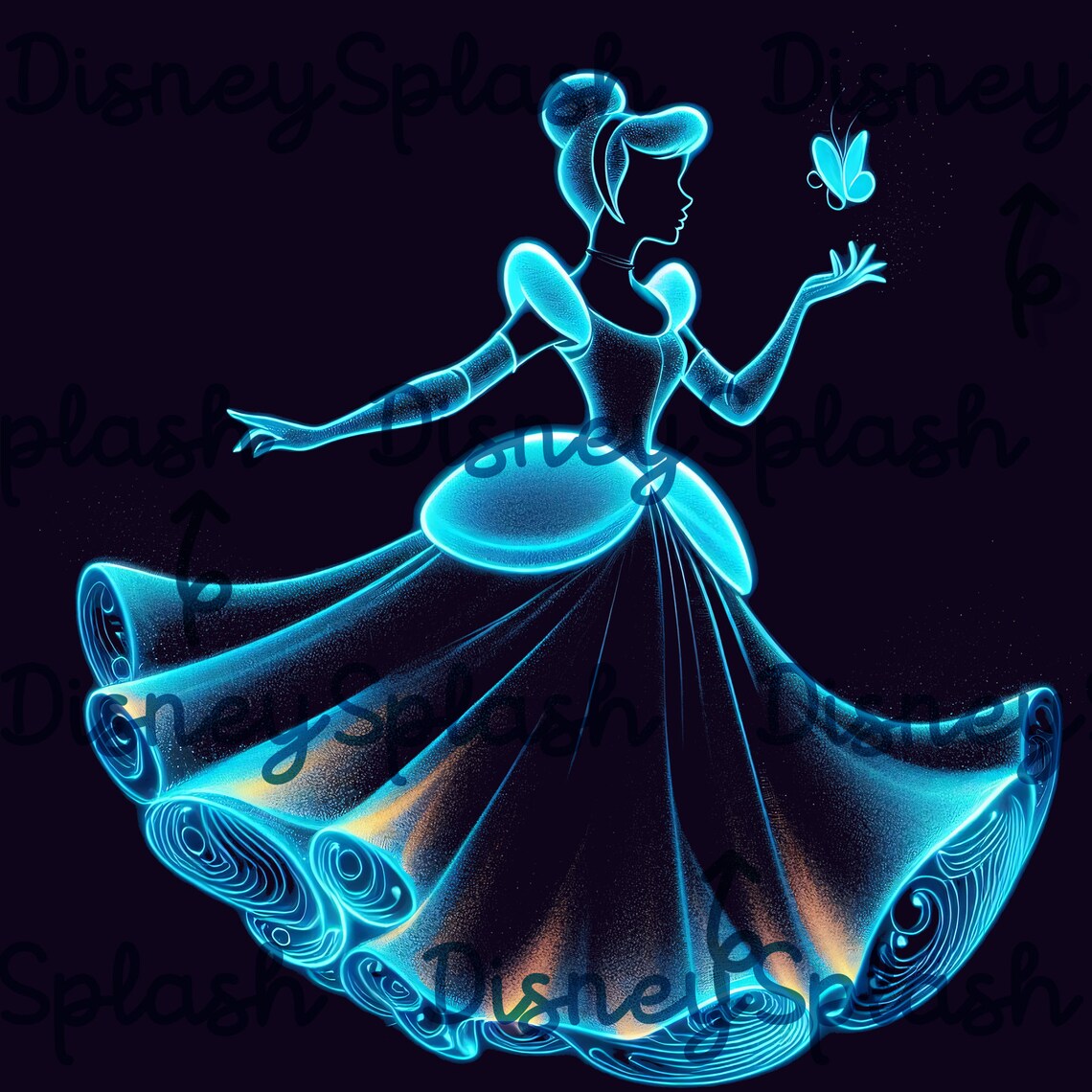 Cinderella Silhouette PNG Images: Rainbow Princess Clipart (digital ...