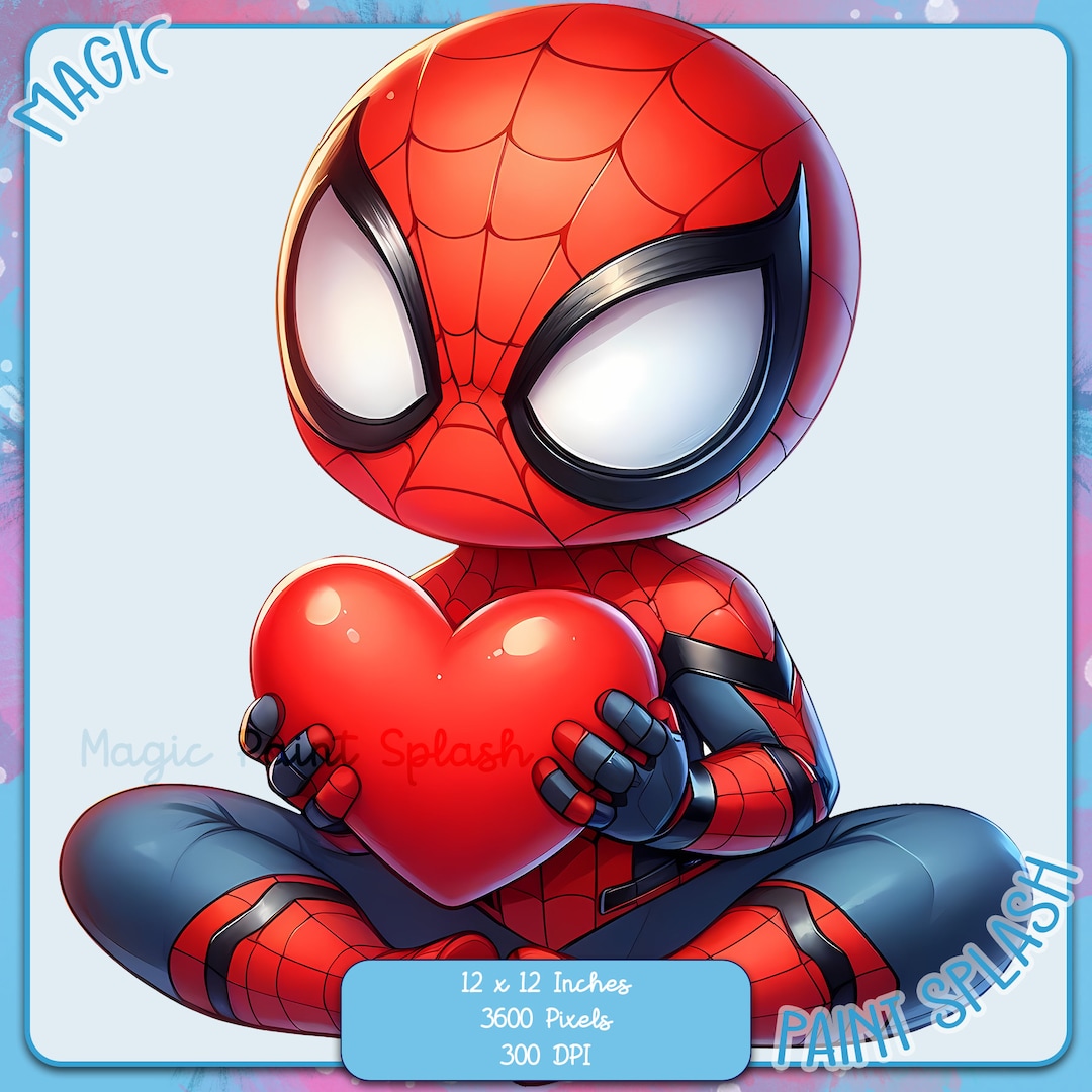 Cute Spidey Heart PNG Image, Clipart Images, Graphics and Artwork, PNG ...
