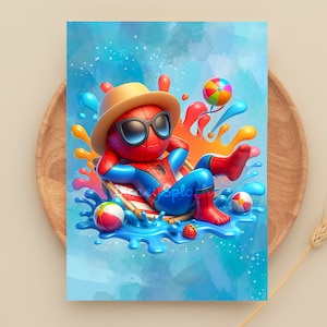 Lounging Spidey Watercolor Splash, Clipart Images, Graphics and Artwork ...