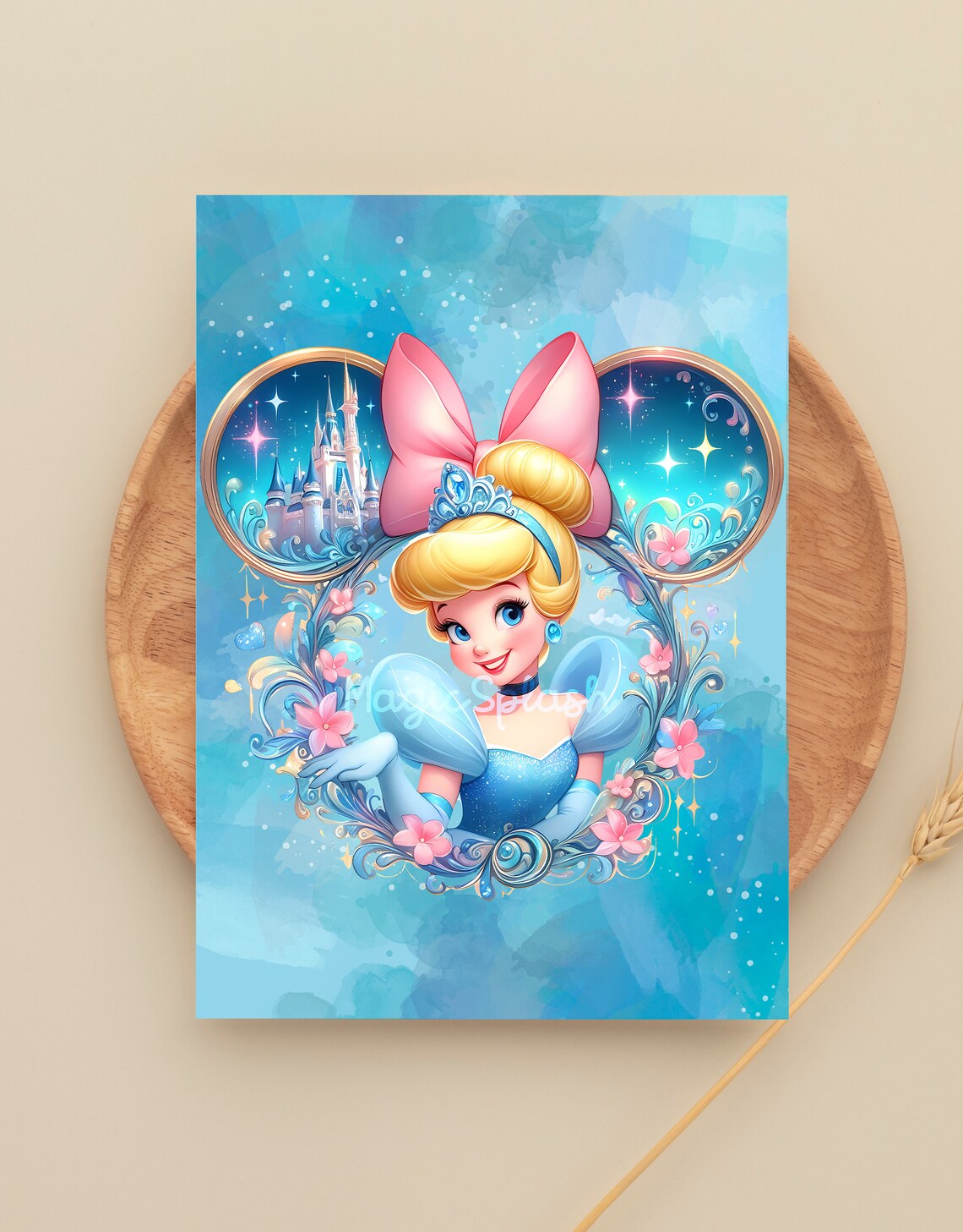 Cinderella Watercolor Splash Clipart: Rainbow Princess PNG (digital ...