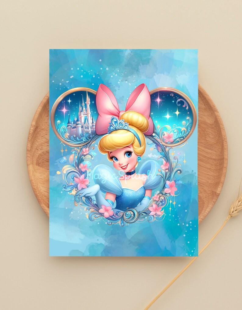 Cinderella Watercolor Splash Clipart: Rainbow Princess PNG (digital ...