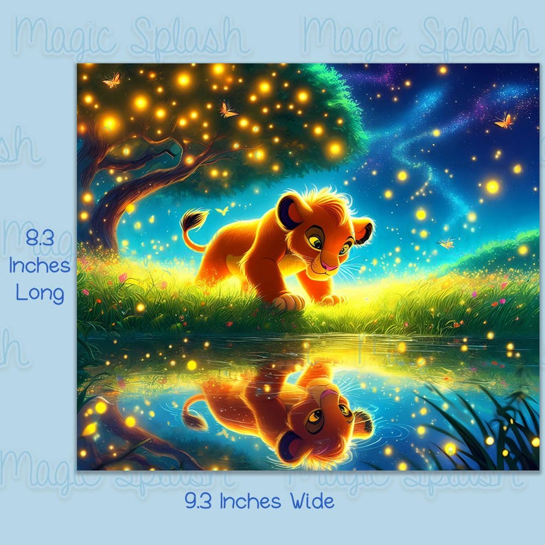 Simba Tumbler Wrap: Lion King Reflection PNG (digital Download) - Etsy