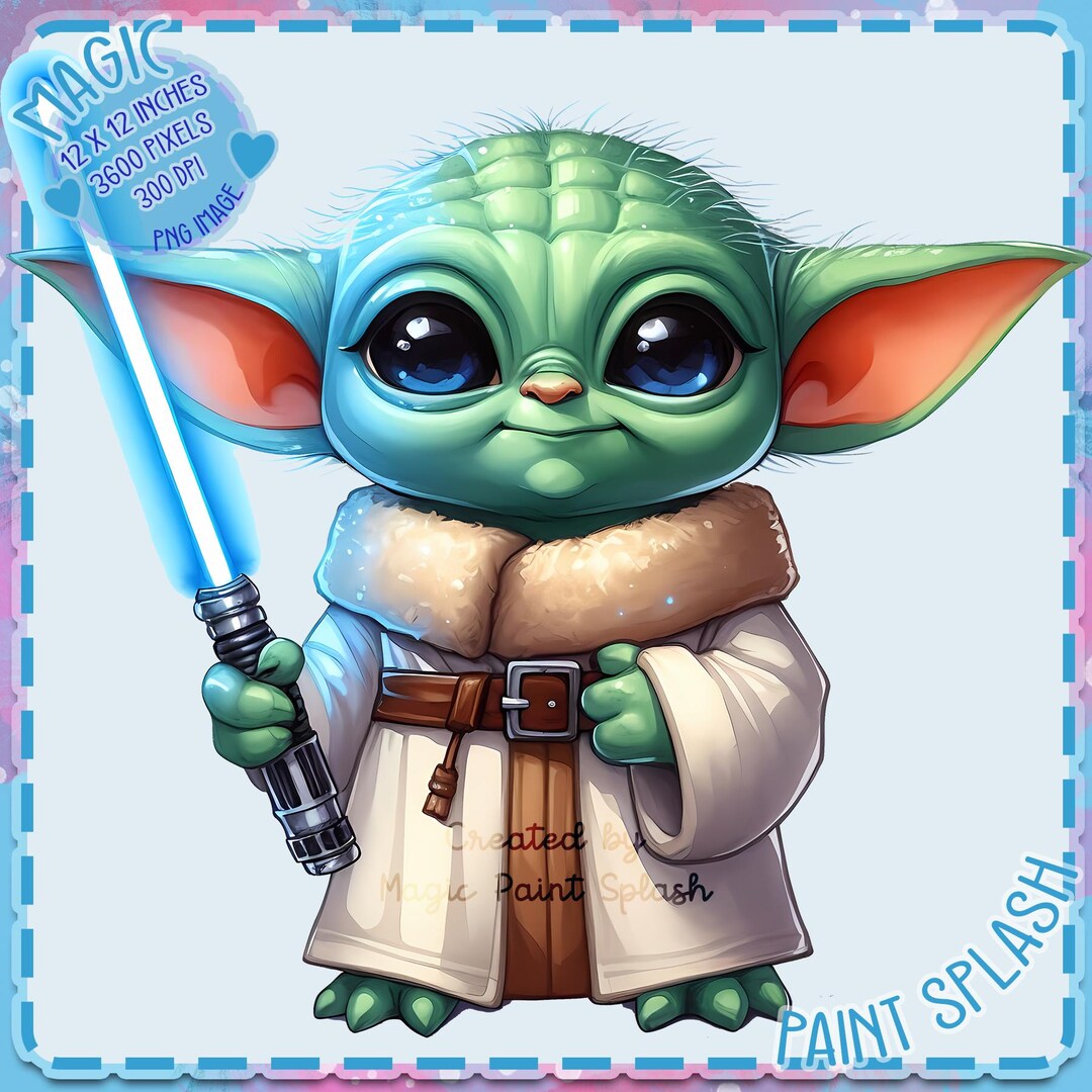 Grogu Clipart Image, Graphics and Artwork, Rainbow Aesthetic, PNG Cute ...