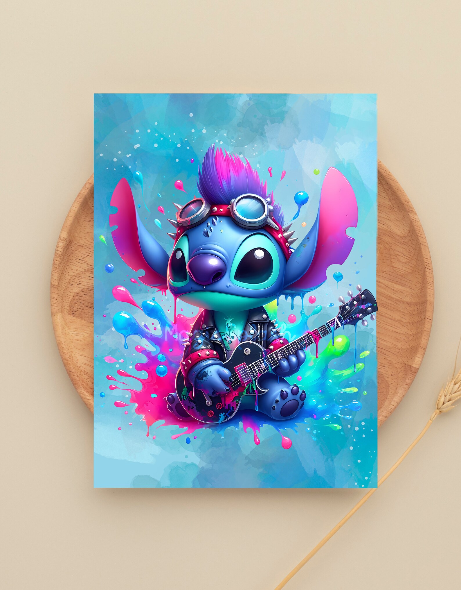 Punk Rock Stitch Clipart: Watercolor Splash PNG (digital Download) - Etsy