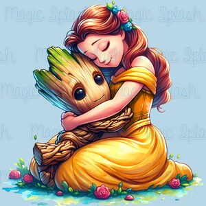 Belle and Baby Groot PNG Image, Clipart Images, Graphics and Artwork ...