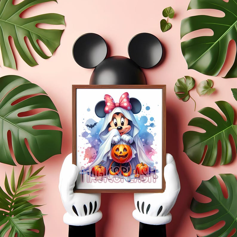 Minnie Ghost Watercolor PNG: Spooky Halloween Clipart (digital Download ...