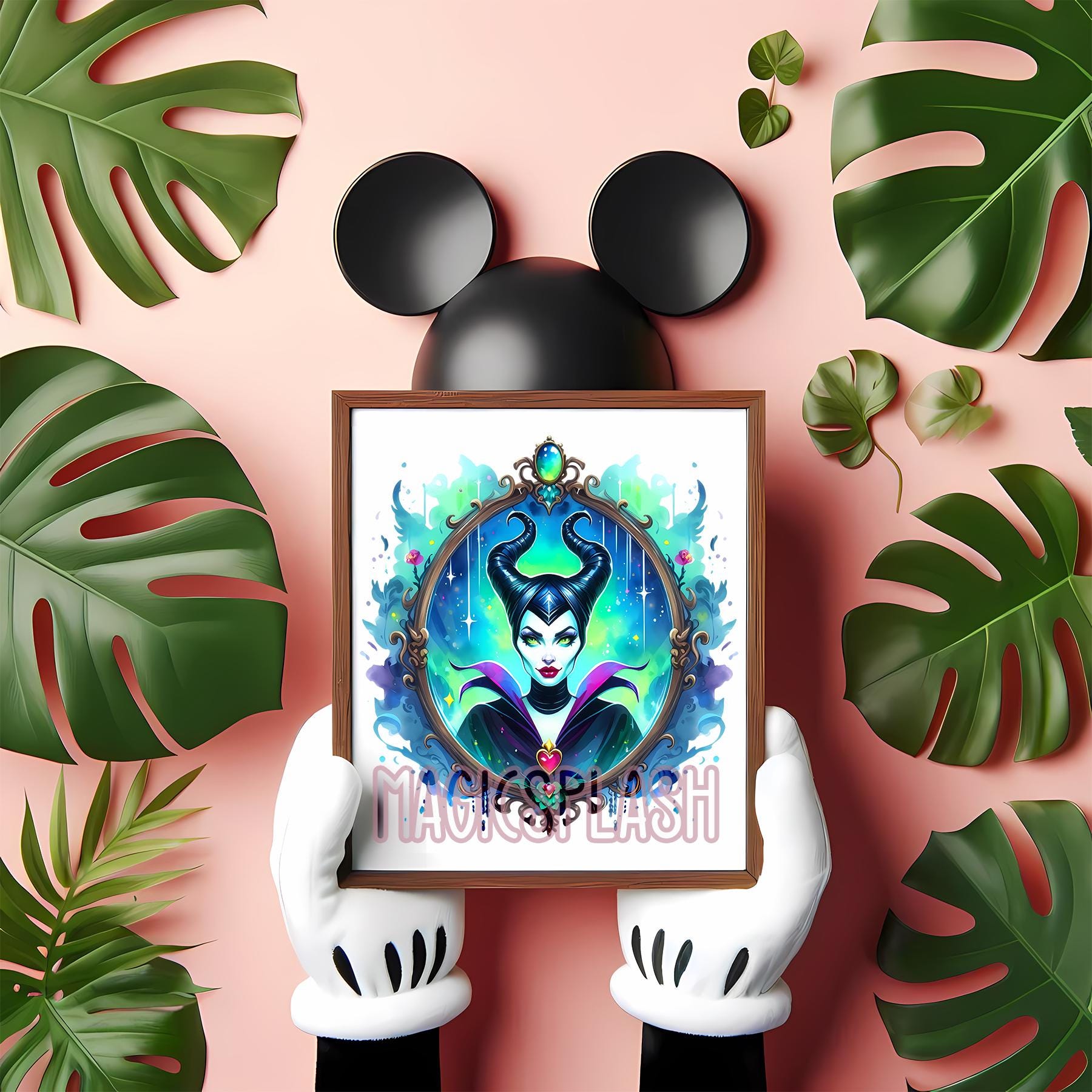 Maleficent's Enchanted Mirror Clipart: Watercolor Splash PNG (digital ...