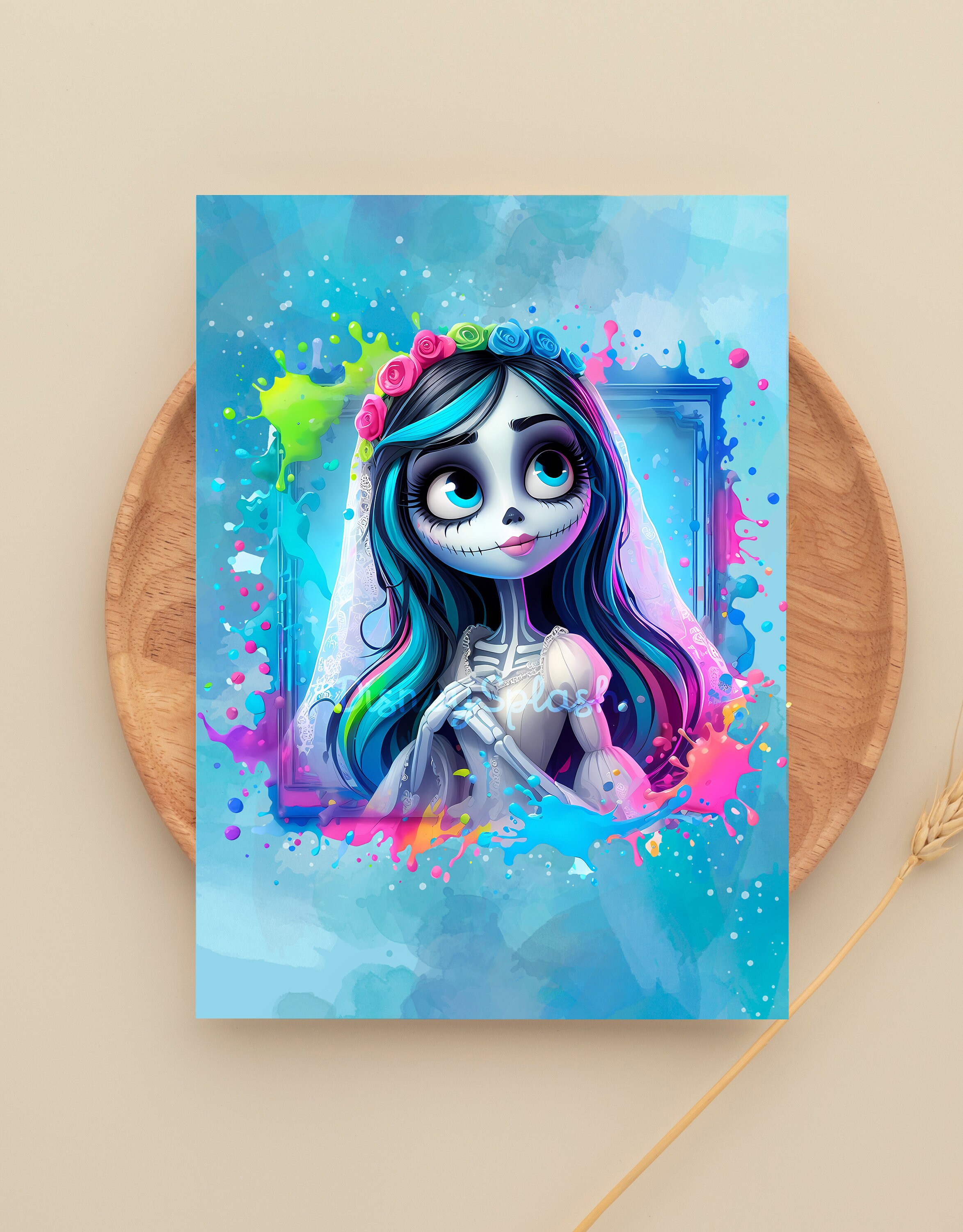 Corpse Bride Clipart: Emily Watercolor Splash PNG (digital Download) - Etsy