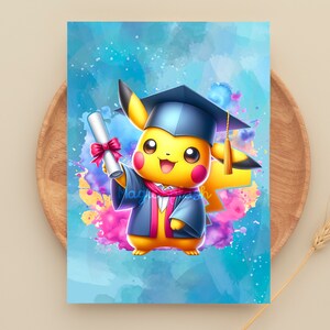 Pikachu Graduation Clipart, Diploma, Watercolor Splash (PNG Digital ...