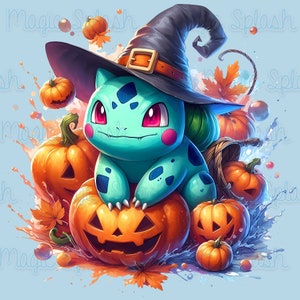 Halloween Bulbasaur Watercolor Splash, Clipart Images, Graphics and ...