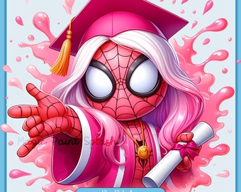 Cute Spidey Diploma, Graduation Watercolor Splash, Clipart Images ...
