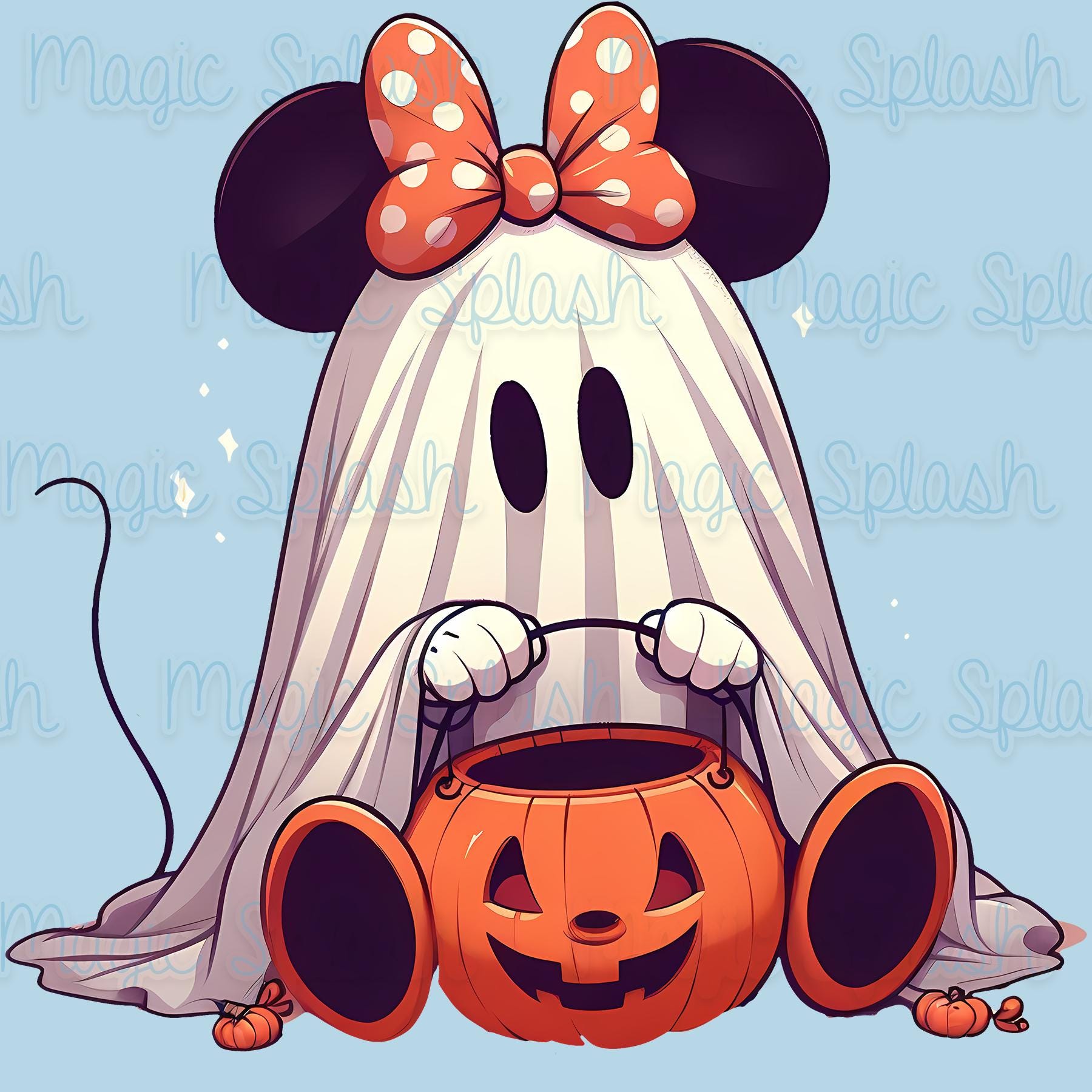 5 Halloween Ghosts PNG Clipart: Rainbow Spooky Images (digital Download ...