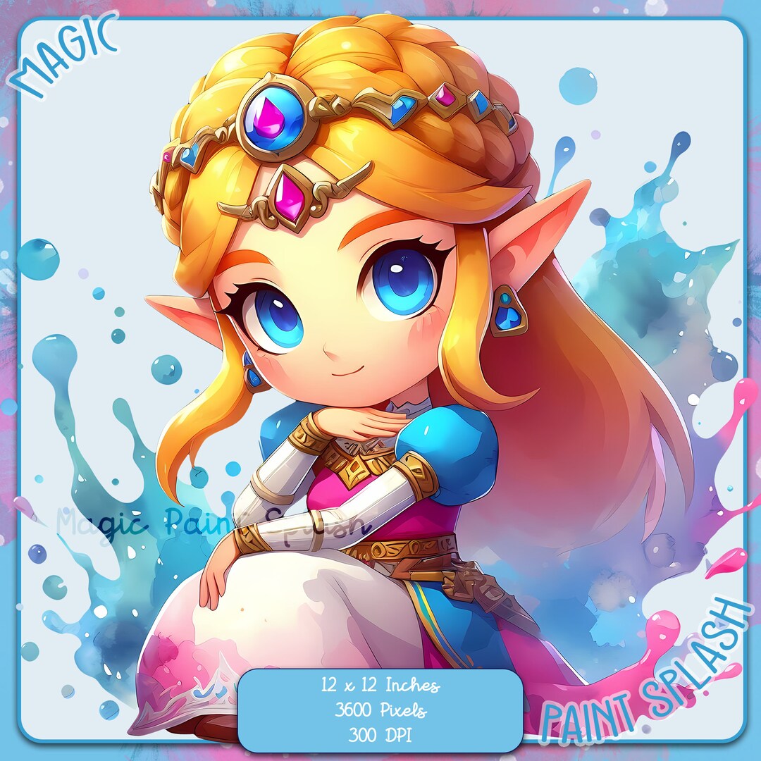 Zelda Watercolor Splash, Clipart Images, Graphics and Artwork, Rainbow ...