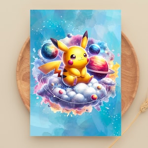 Pikachu Clouds Watercolor Splash, Clipart Images, Graphics and Artwork ...