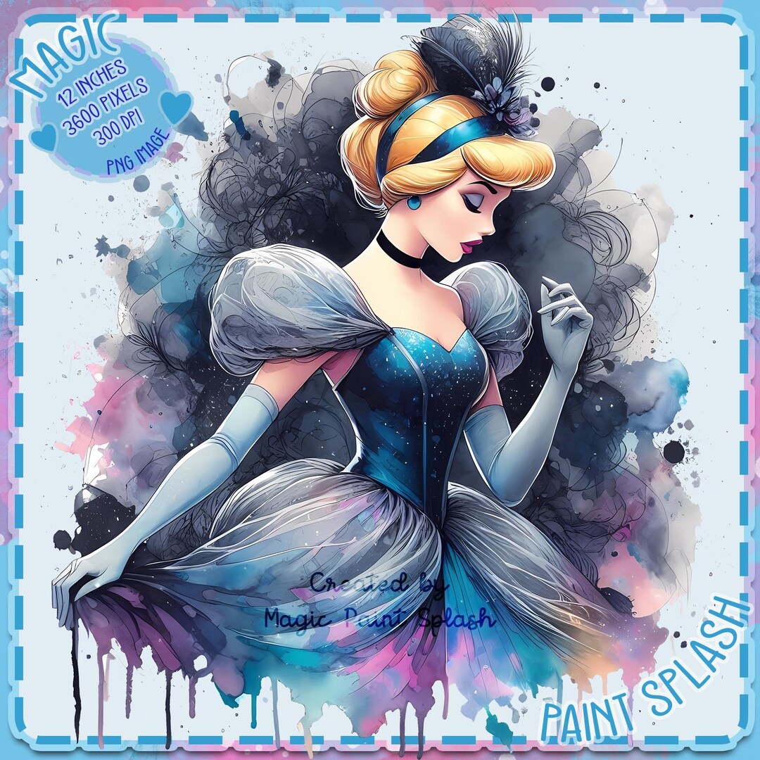 Gothic Cinderella Watercolor Clipart: Dark Romance Princess PNG ...