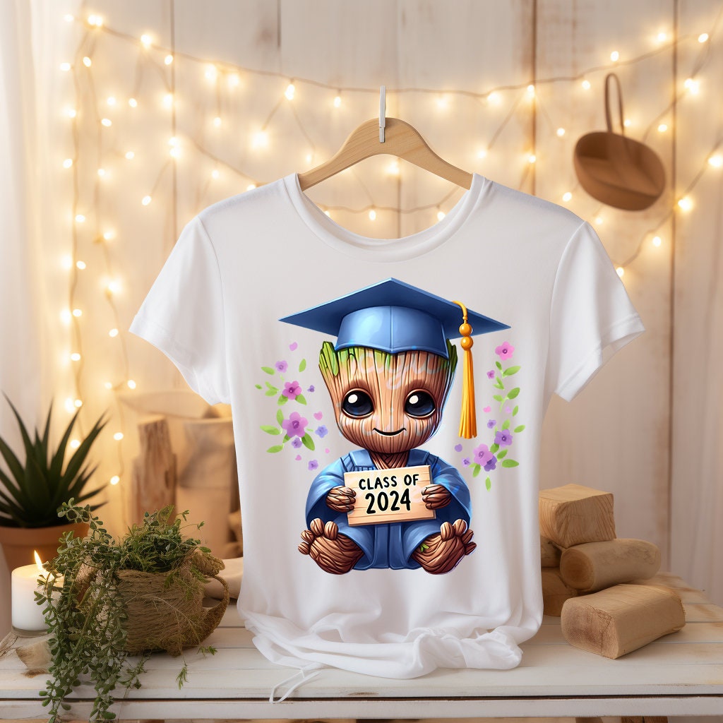 Baby Groot Graduation 2024 Clipart Image With Watercolor Splash ...