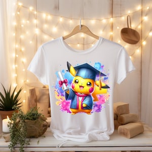 Pikachu Graduation Clipart, Diploma, Watercolor Splash (PNG Digital ...