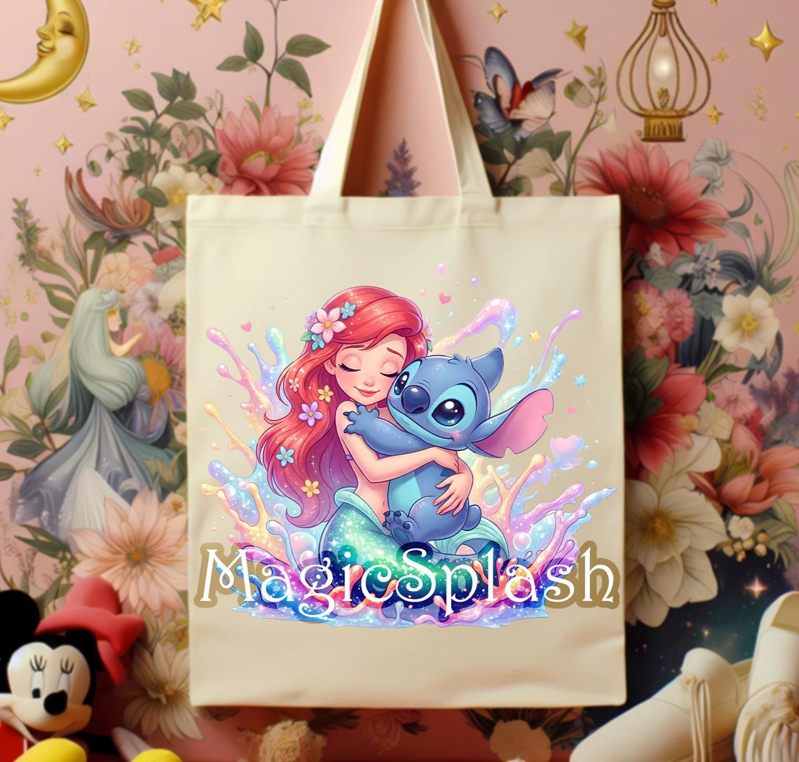 Ariel and Stitch Hug: Watercolor Clipart PNG (digital Download) - Etsy