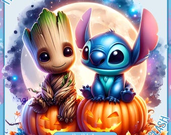 Baby Groot and Stitch PNG Image, Clipart Images, Graphics and Artwork ...