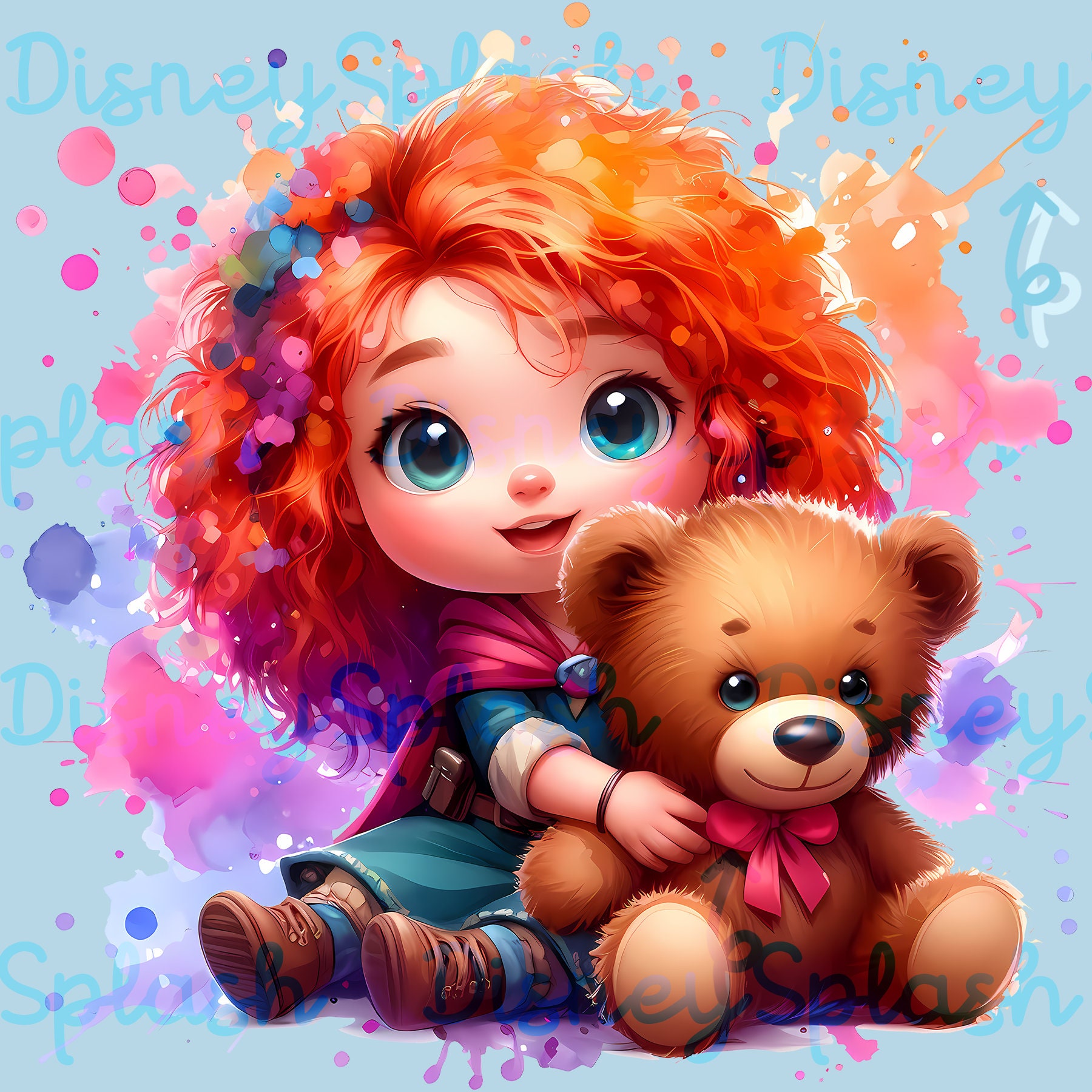 Baby Merida Watercolor Splash, Clipart Images, Graphics and Artwork ...