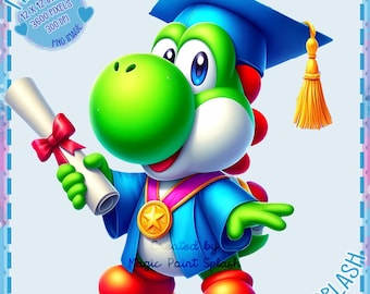 Yoshi Diploma Graduation Watercolor Splash, Clipart Images, Graphics ...