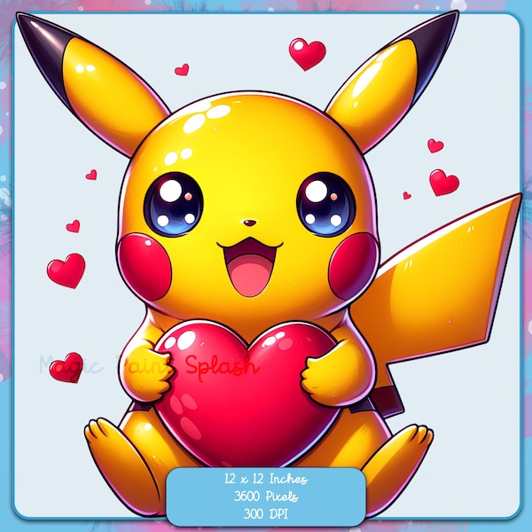 Pikachu Valentine Png - Etsy