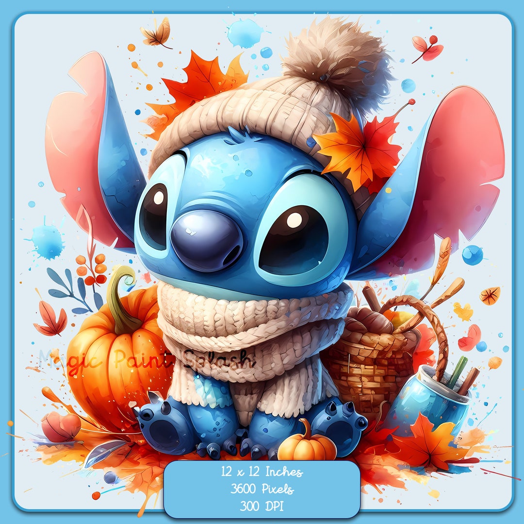 Stitch Autumn Watercolor Splash, Clipart Images, Graphics and Artwork ...