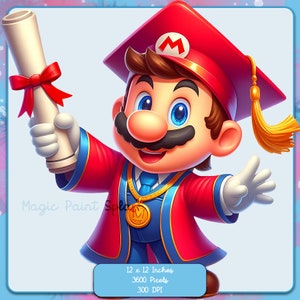 Mario Diploma Graduation No Splash - Etsy