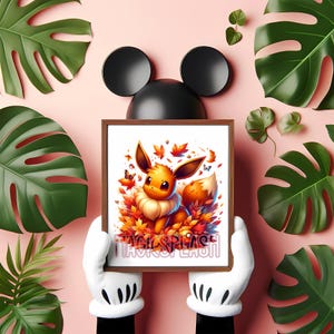 Fall Time Eevee Watercolor Splash, Clipart Images, Graphics and Artwork ...
