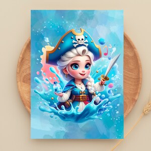 Elsa Pirate Watercolor Splash PNG Image, Clipart Images, Graphics and ...