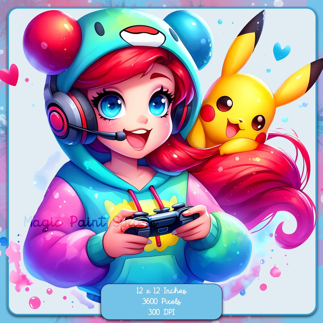Ariel Gamer Watercolor Splash, Clipart Images, Graphics and Artwork ...