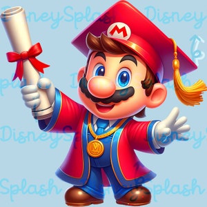 Mario Diploma Graduation No Splash - Etsy