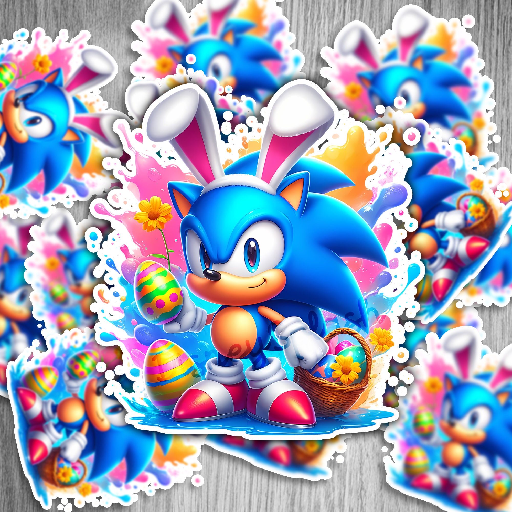 Sonic Bunny Ears Watercolor Splash, Clipart Images, Graphics and ...