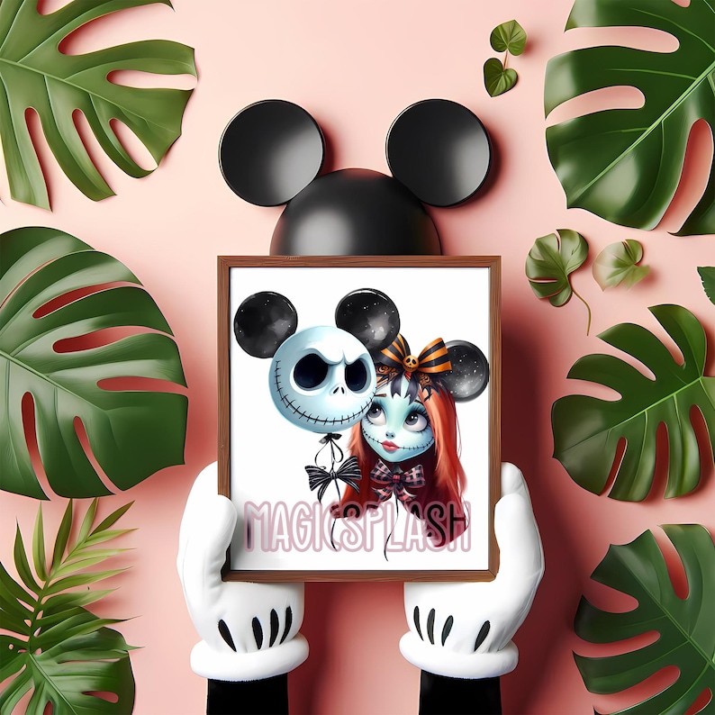 Jack and Sally Balloons Watercolor PNG: Nightmare Christmas Clipart ...