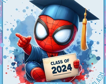 Cute Spidey Diploma, Graduation Watercolor Splash, Clipart Images ...